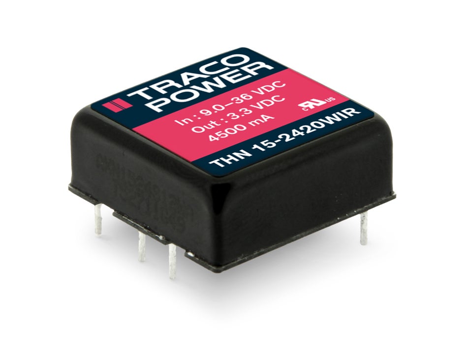 TRACO ELECTRONIC Provides THN 15WIR Series of Ruggedized 15W DC/DC Converters - Railway Technology